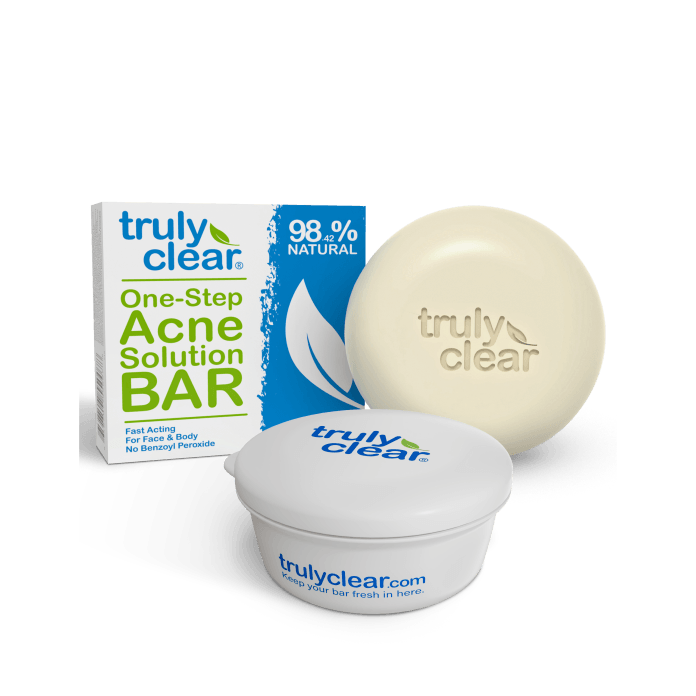 Truly Clear One Step Acne Bar Travel Set | TSA-Friendly Acne Soap & Case