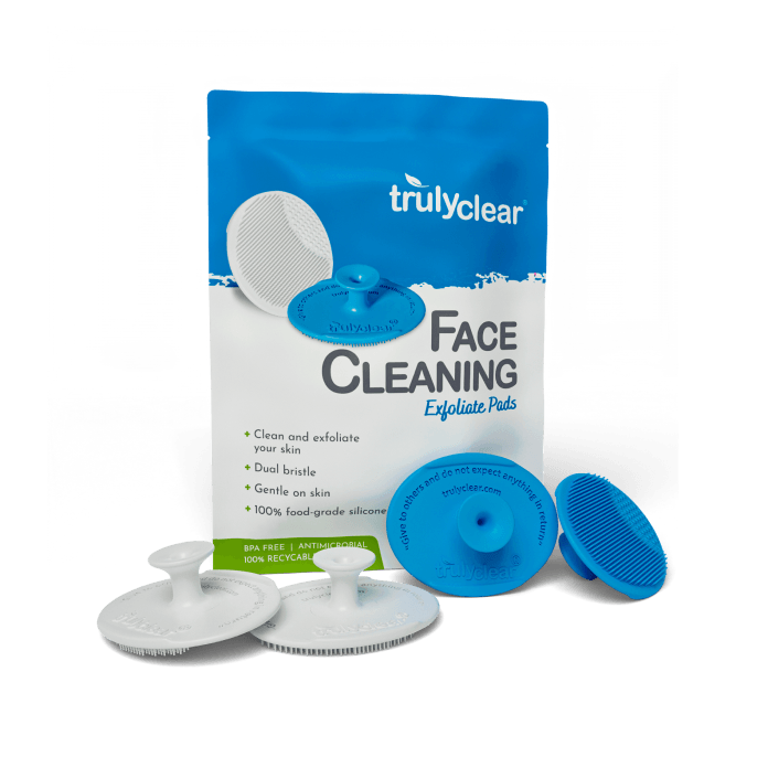 Truly Clear Silicone Exfoliate Pads (4 Pack) | Gentle Deep Pore Cleansing